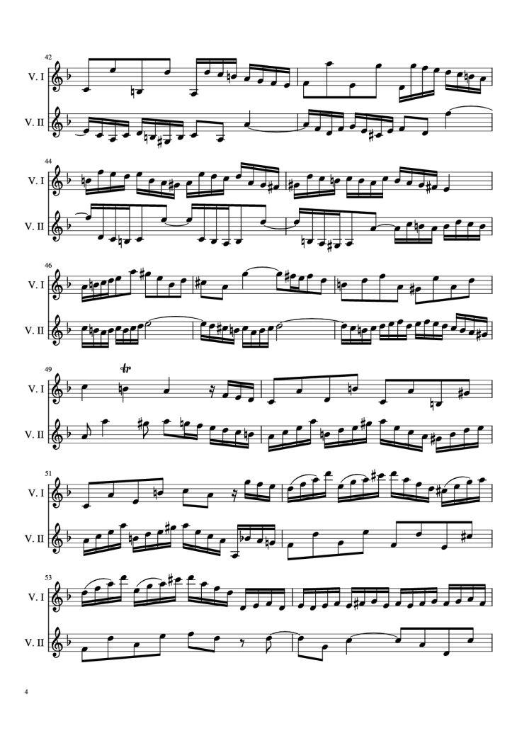 [Sheet] Concerto pour 2 violons in ré minor Violin PDF lyrics & Lead ...