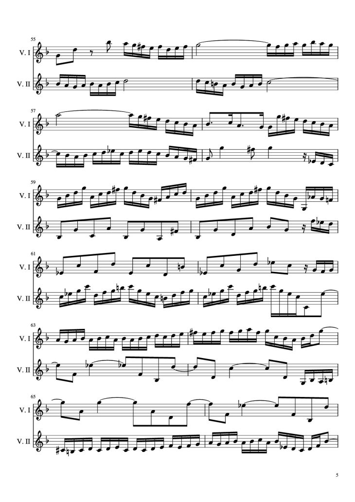 [Sheet] Concerto pour 2 violons in ré minor Violin PDF lyrics & Lead ...